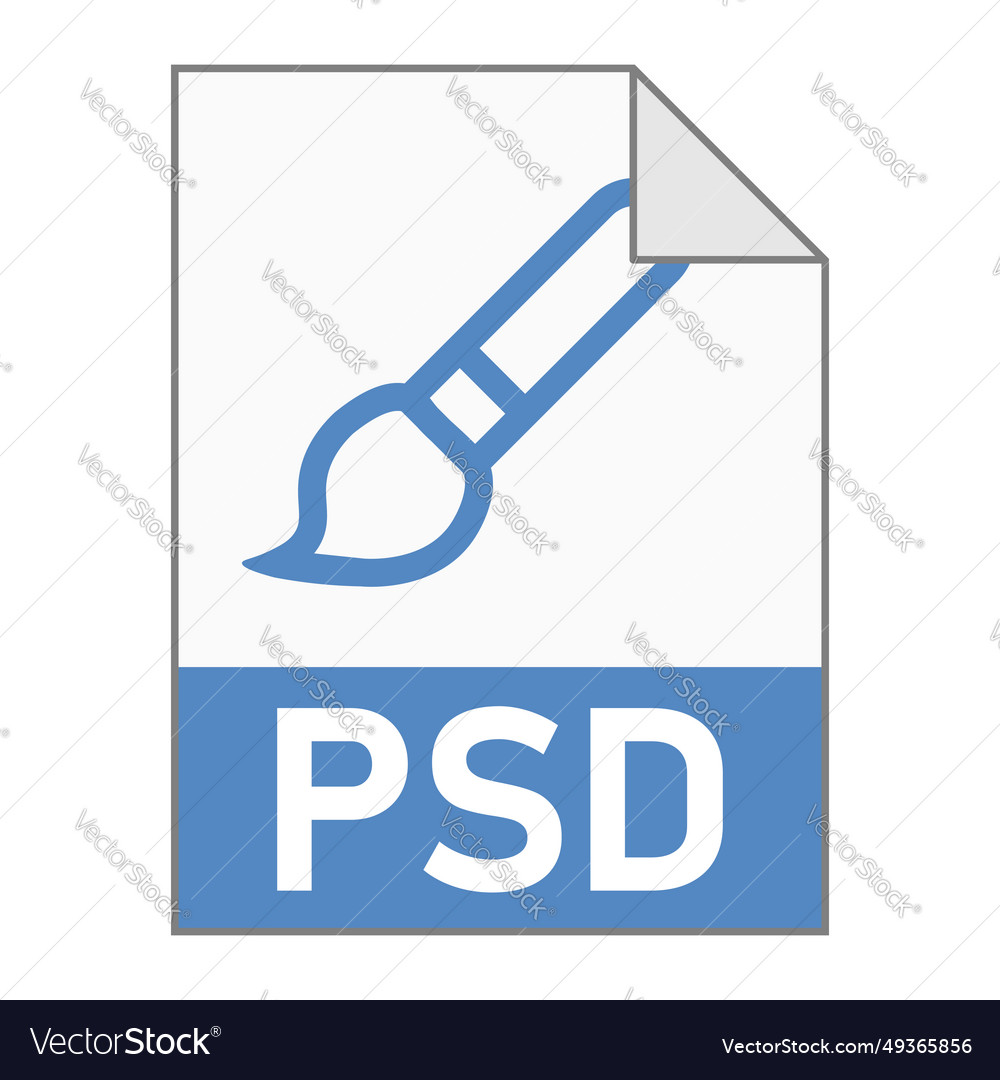 Modern flat design of psd file icon for web Vector Image