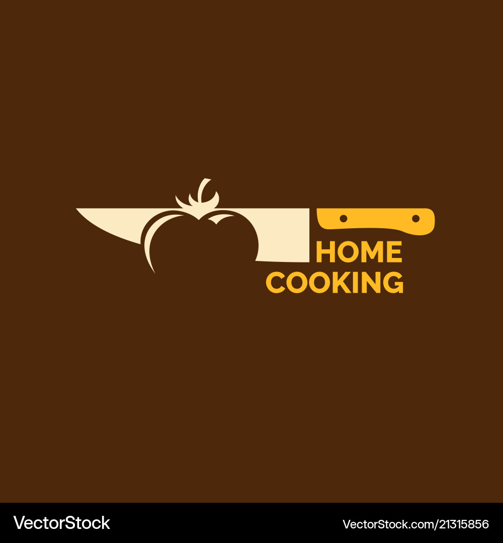 Modern minimalistic logo home cooking Royalty Free Vector