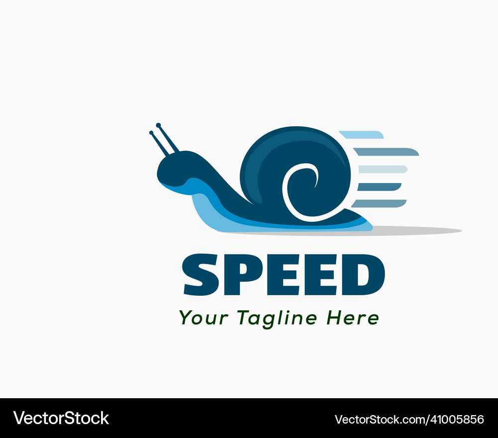 Moving fast snail logo design inspiration Vector Image