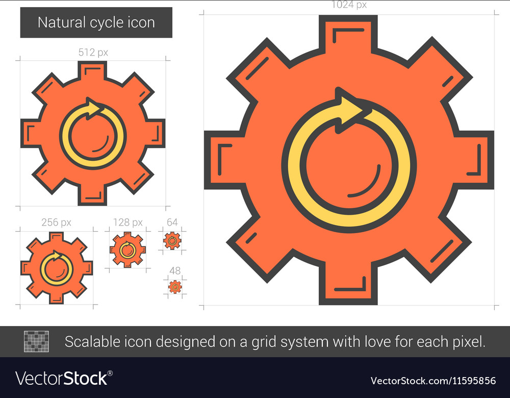 Natural cycle line icon Royalty Free Vector Image