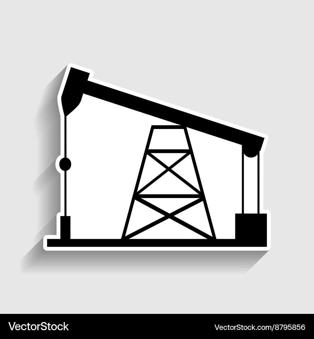 Oil drilling rig sign Royalty Free Vector Image