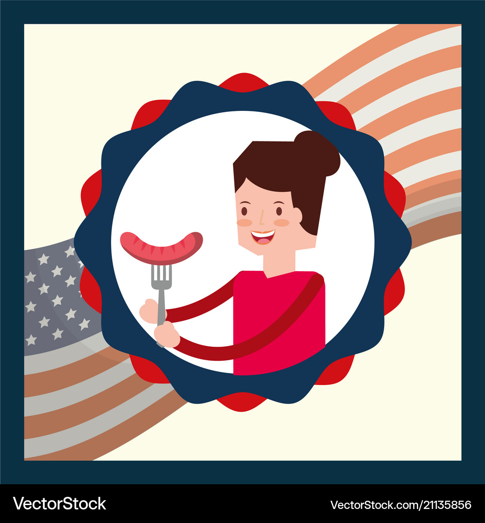People american independence day Royalty Free Vector Image