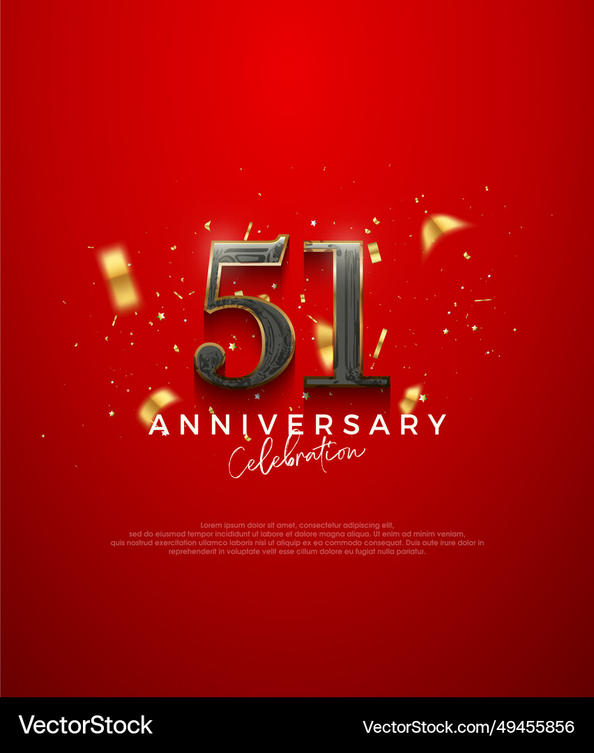 Premium design for the 51st anniversary Royalty Free Vector