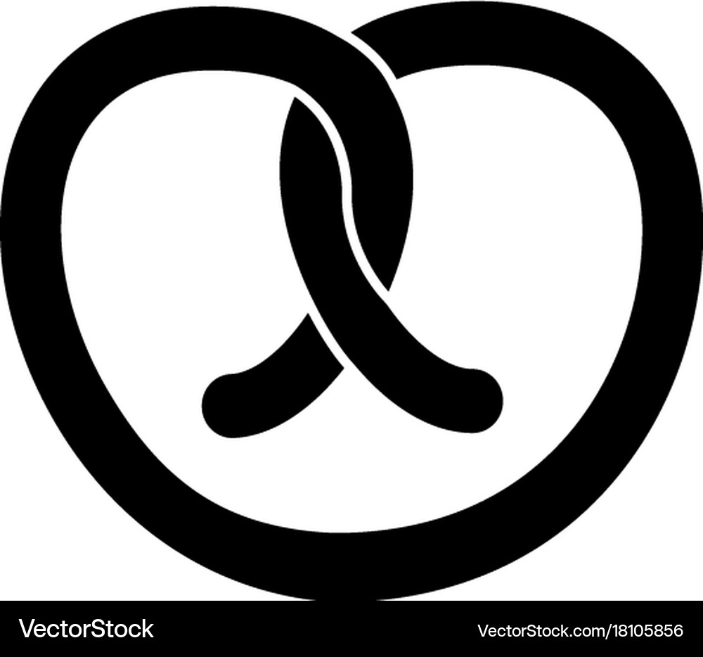 Pretzel icon black sign on Royalty Free Vector Image