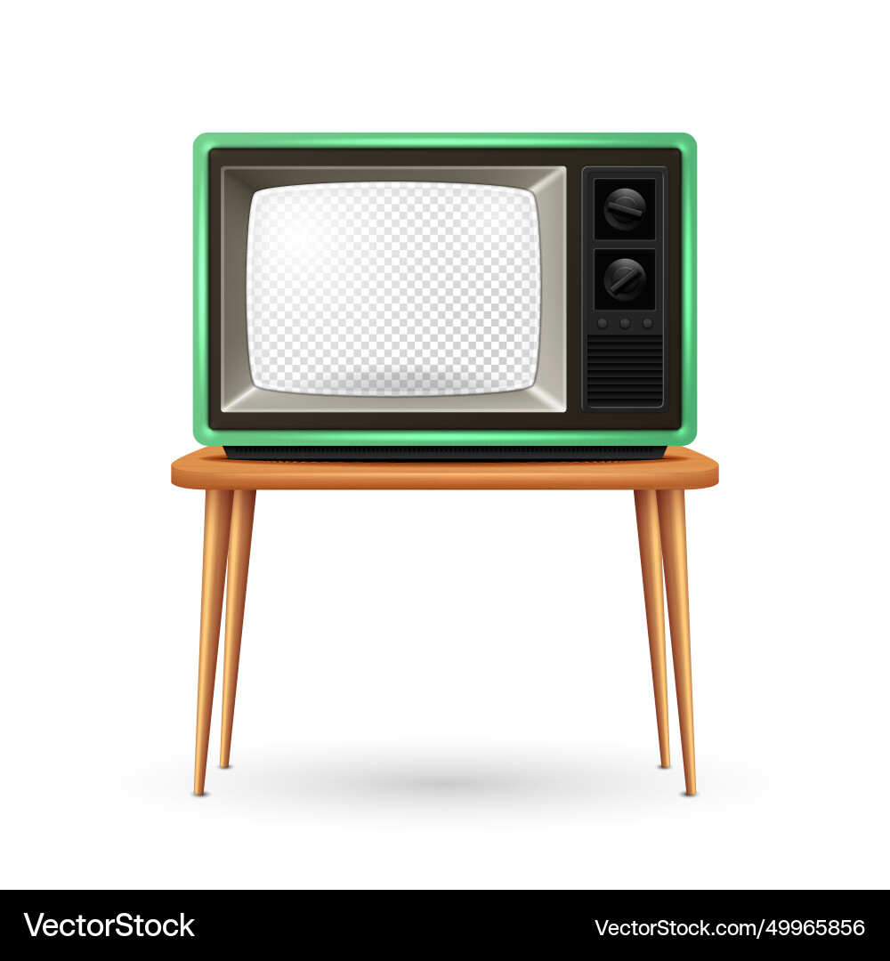 Realistic retro tv set isolated on white Vector Image