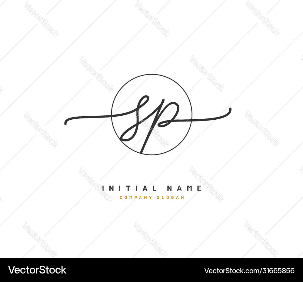 S p sp beauty initial logo handwriting logo Vector Image
