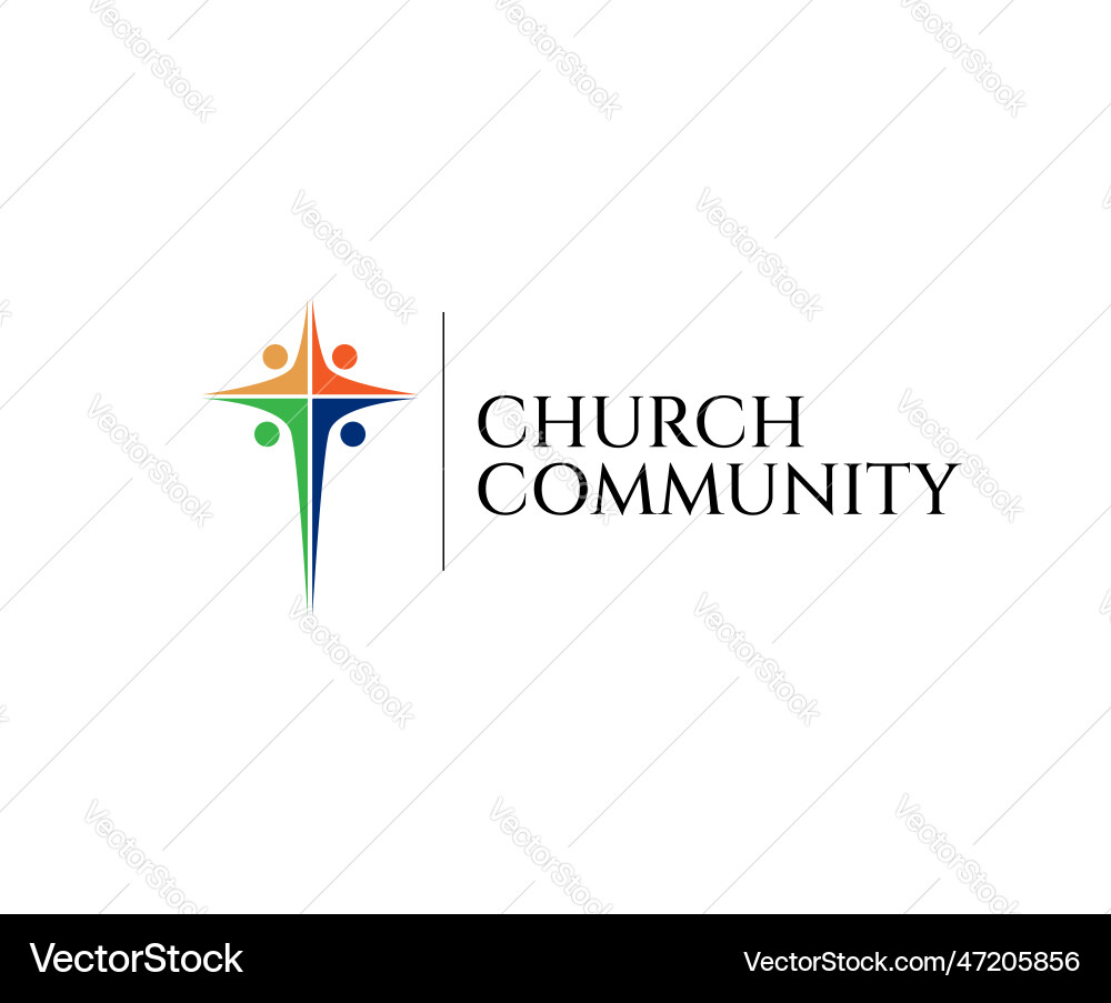 Simple christian community logo design template Vector Image