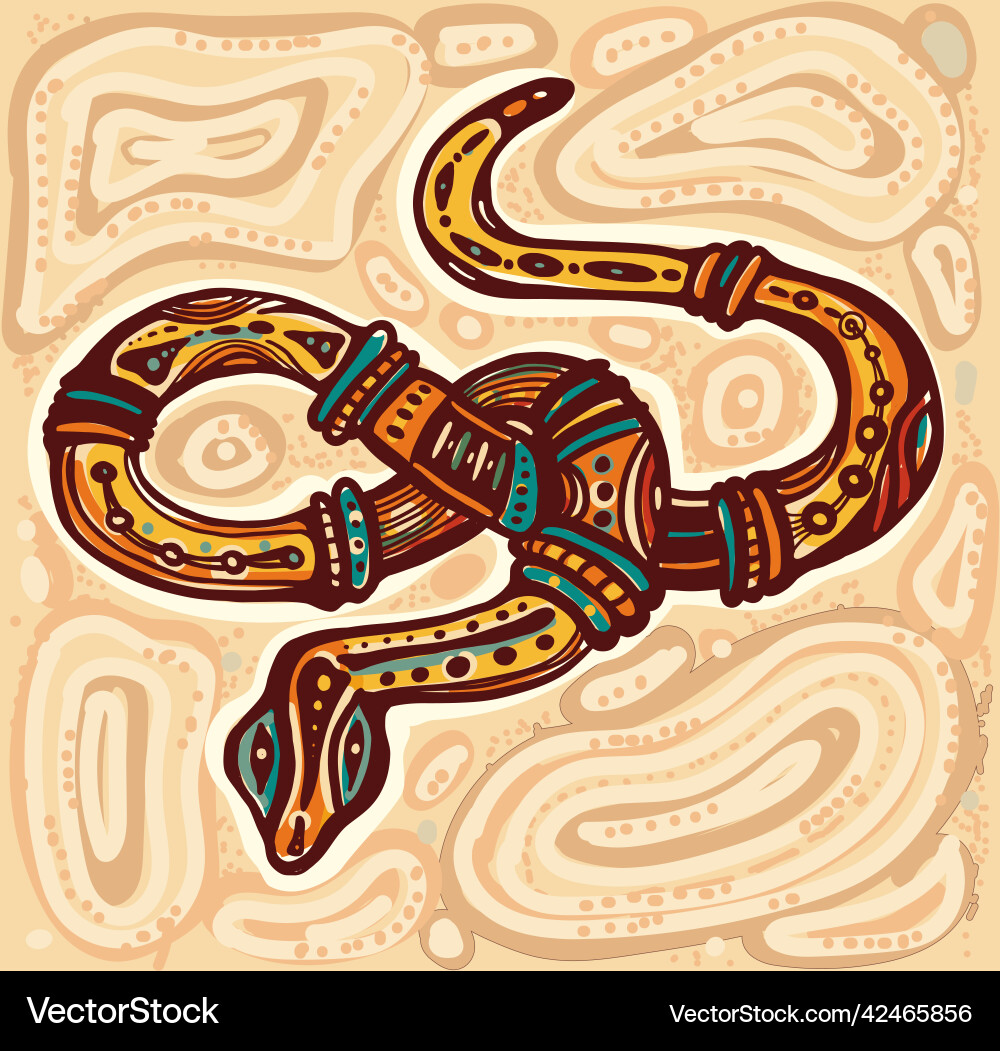 Snake in decorative tribal style Royalty Free Vector Image