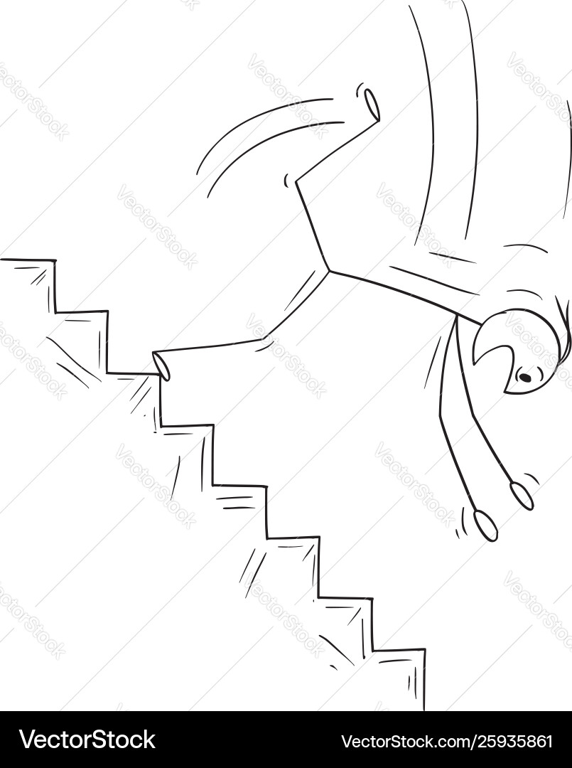 Cartoon man or businessman falling down Royalty Free Vector