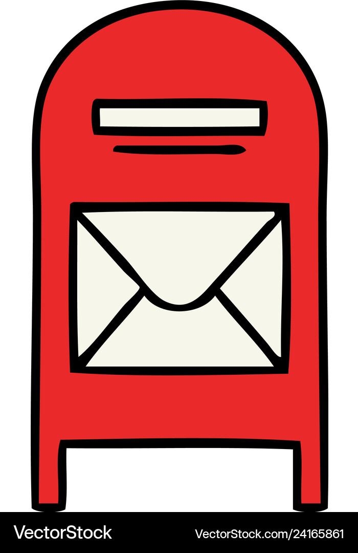 Cute cartoon mail box Royalty Free Vector Image