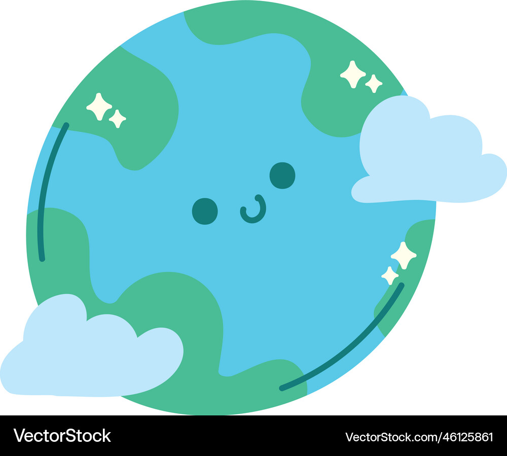 Cute earth planet ecological sustainability Vector Image
