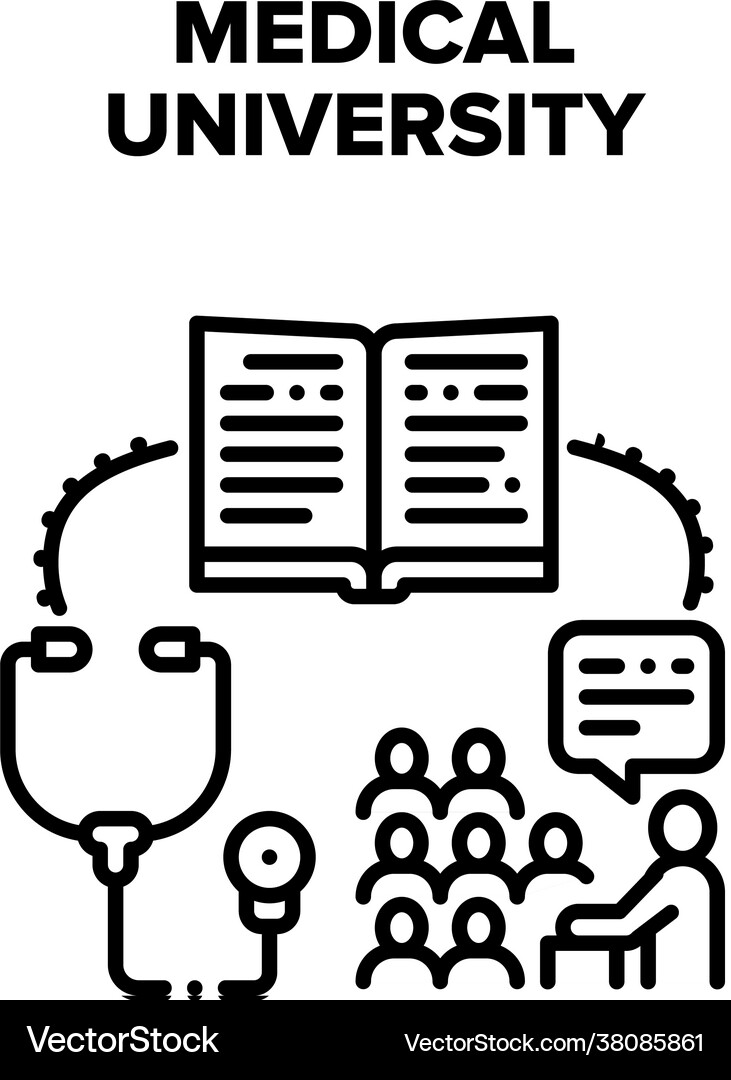 Medical university education black Royalty Free Vector Image