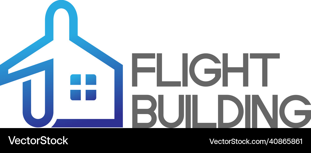 Minimalist design flight building home logo design