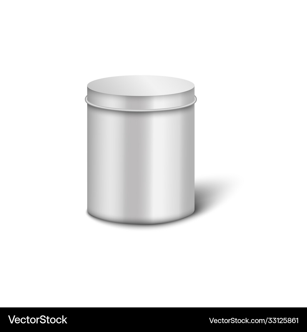 Mockup and template realistic cylindrical metal Vector Image