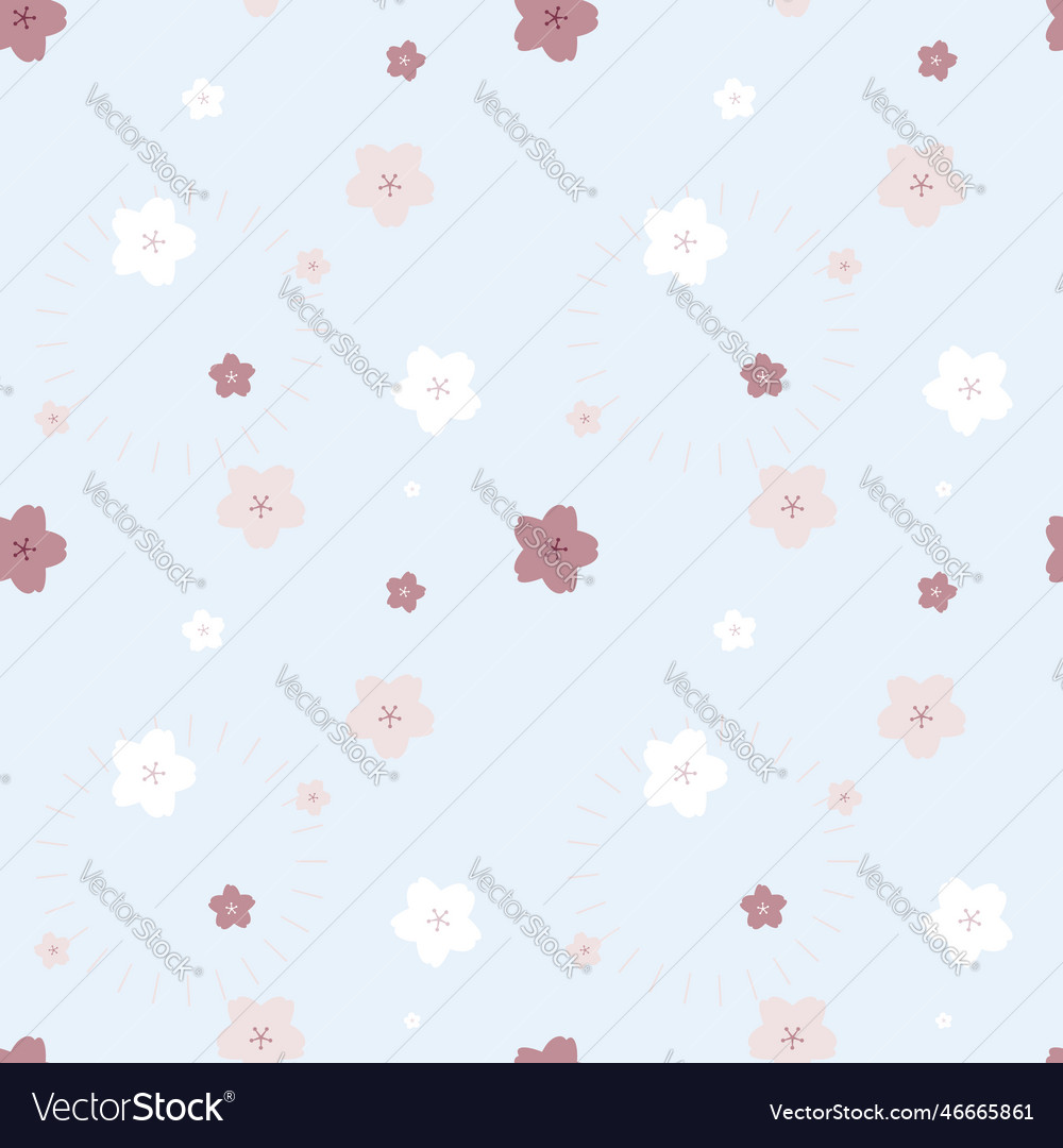 Seamless cherry blossom repeat pattern background Vector Image