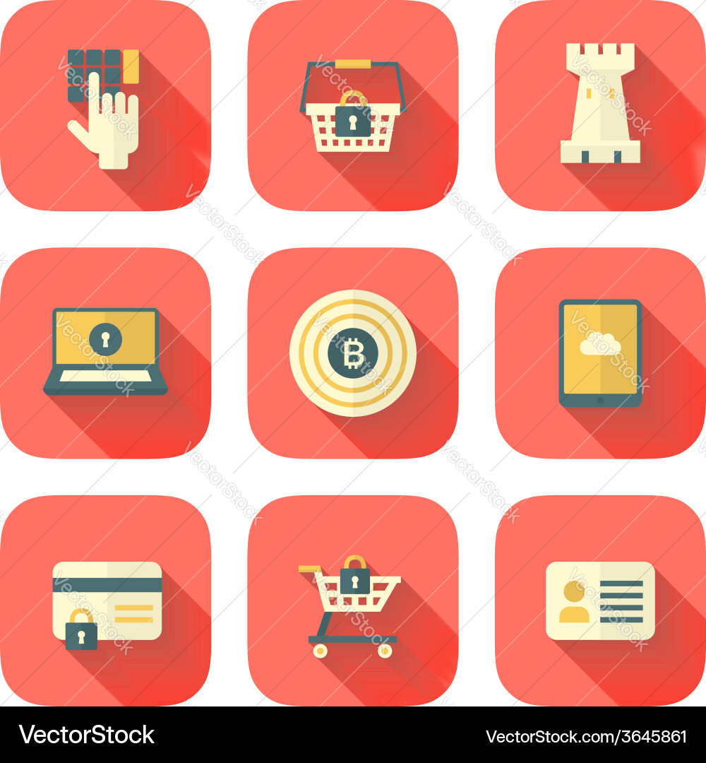 Set of app security icons Royalty Free Vector Image