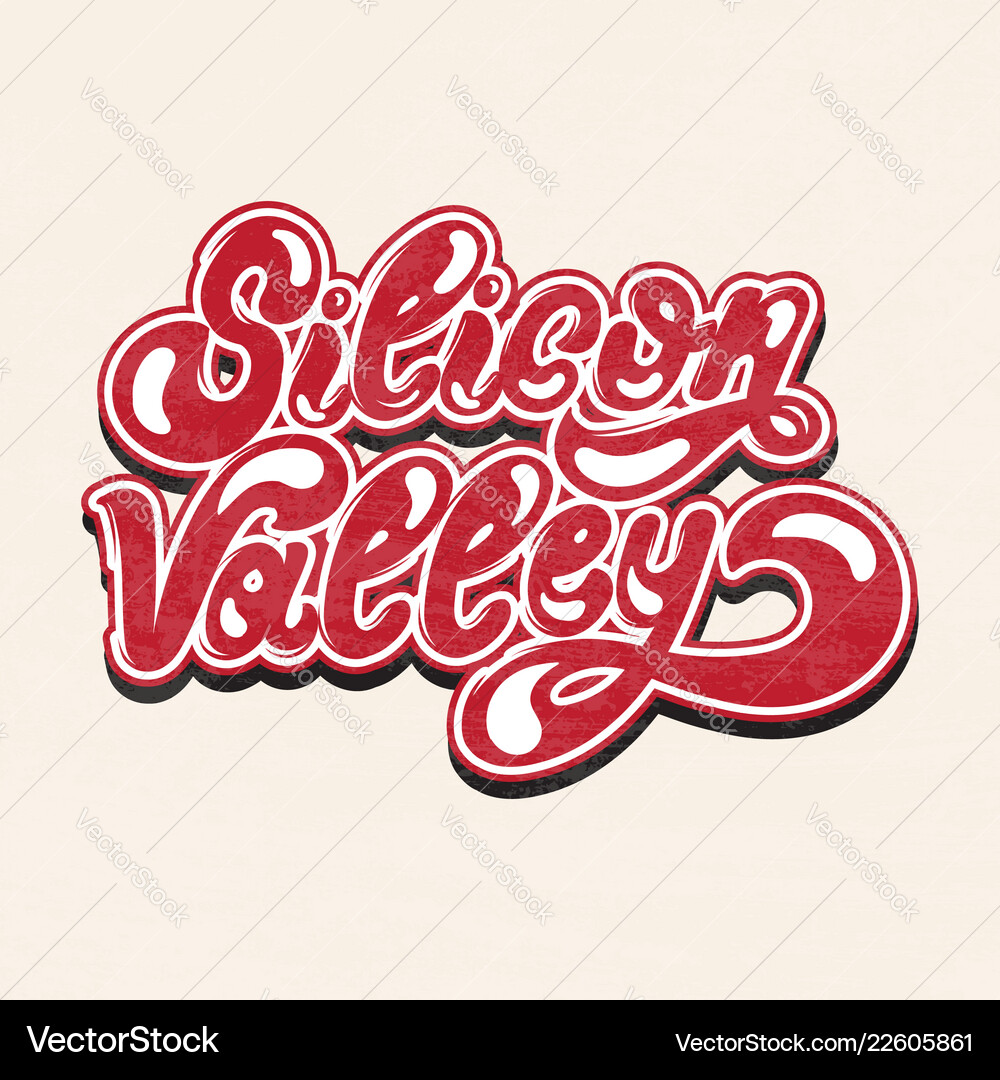Silicon valley hand drawn lettering isolated Vector Image