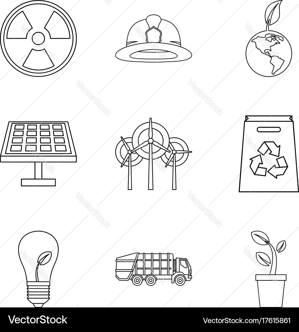 Tragic icons set outline style Royalty Free Vector Image