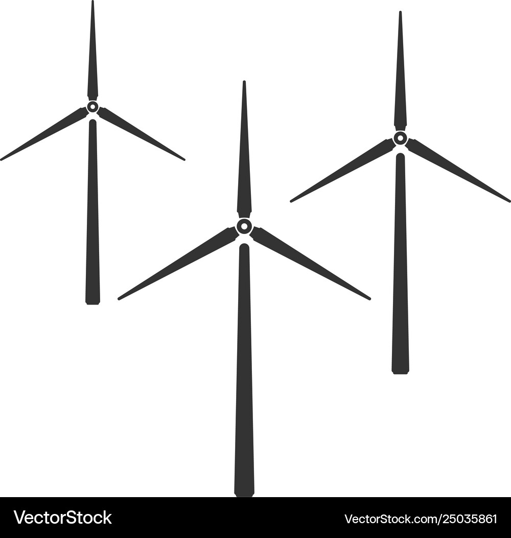 Wind turbine icon isolated wind generator sign Vector Image