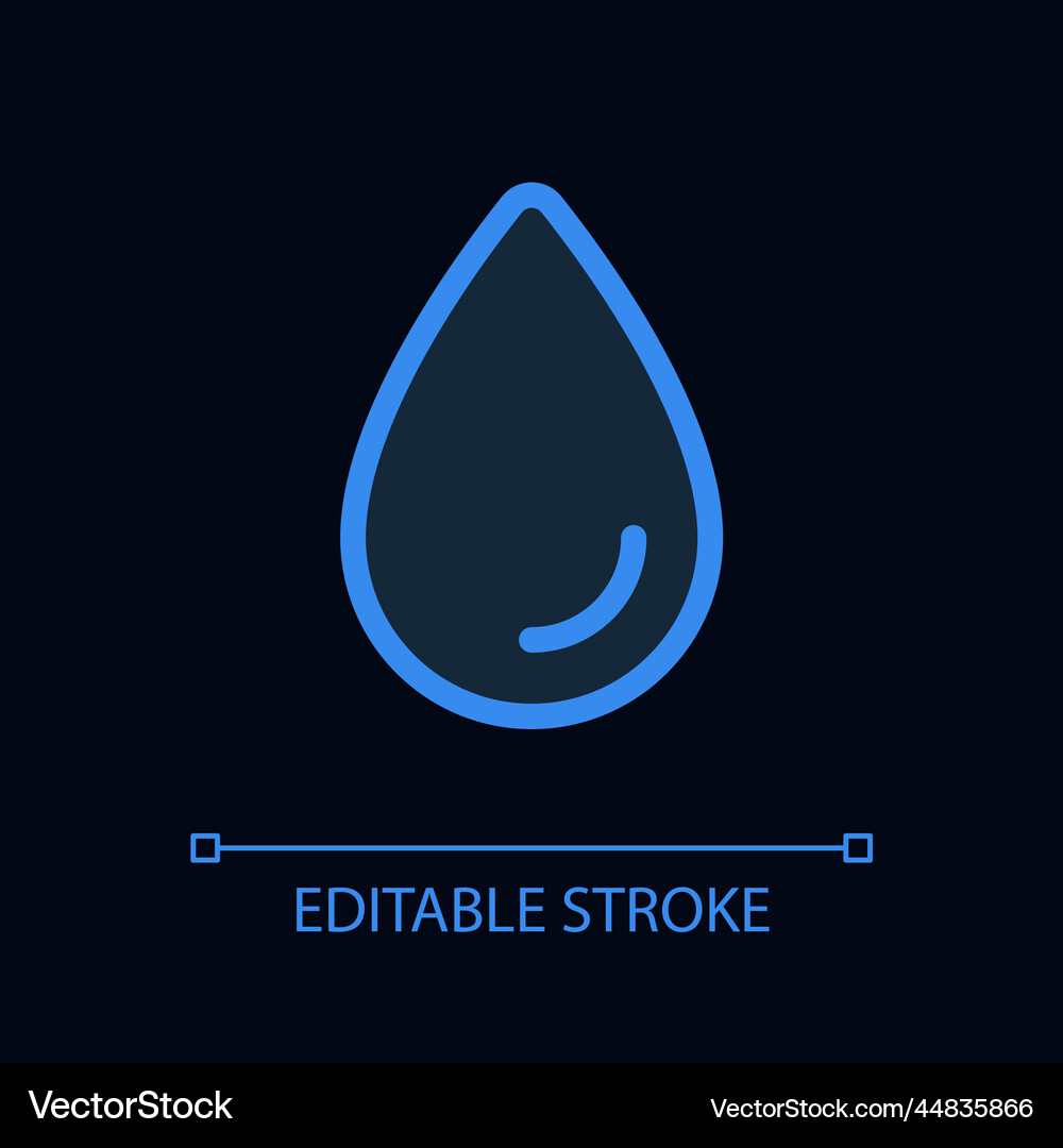 Blue drop pixel perfect glassmorphism ui icon Vector Image