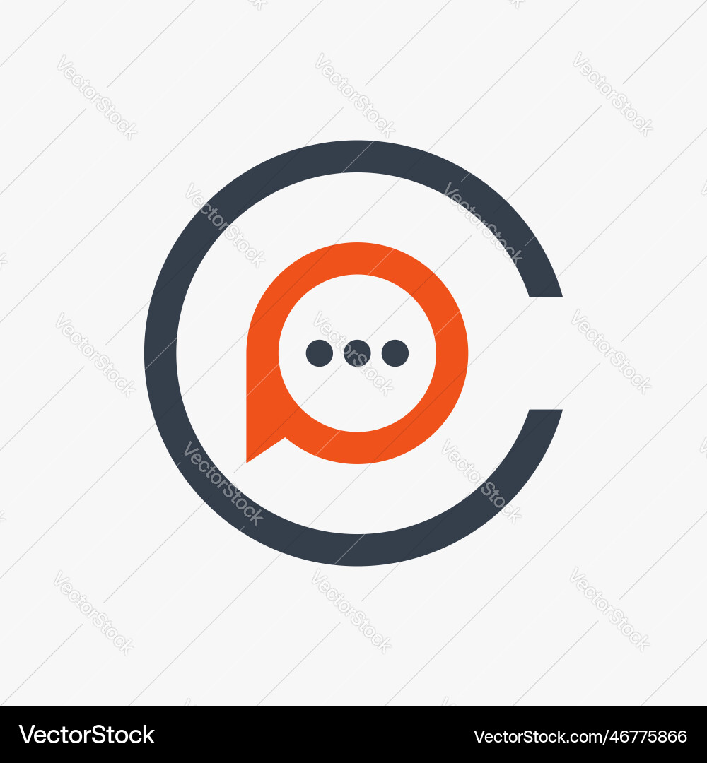 Chat logo speech bubble in the letter c Royalty Free Vector