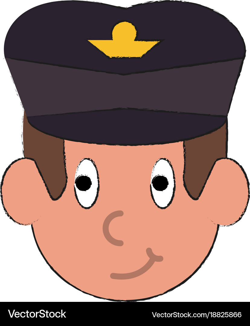 Commercial pilot avatar cartoon Royalty Free Vector Image