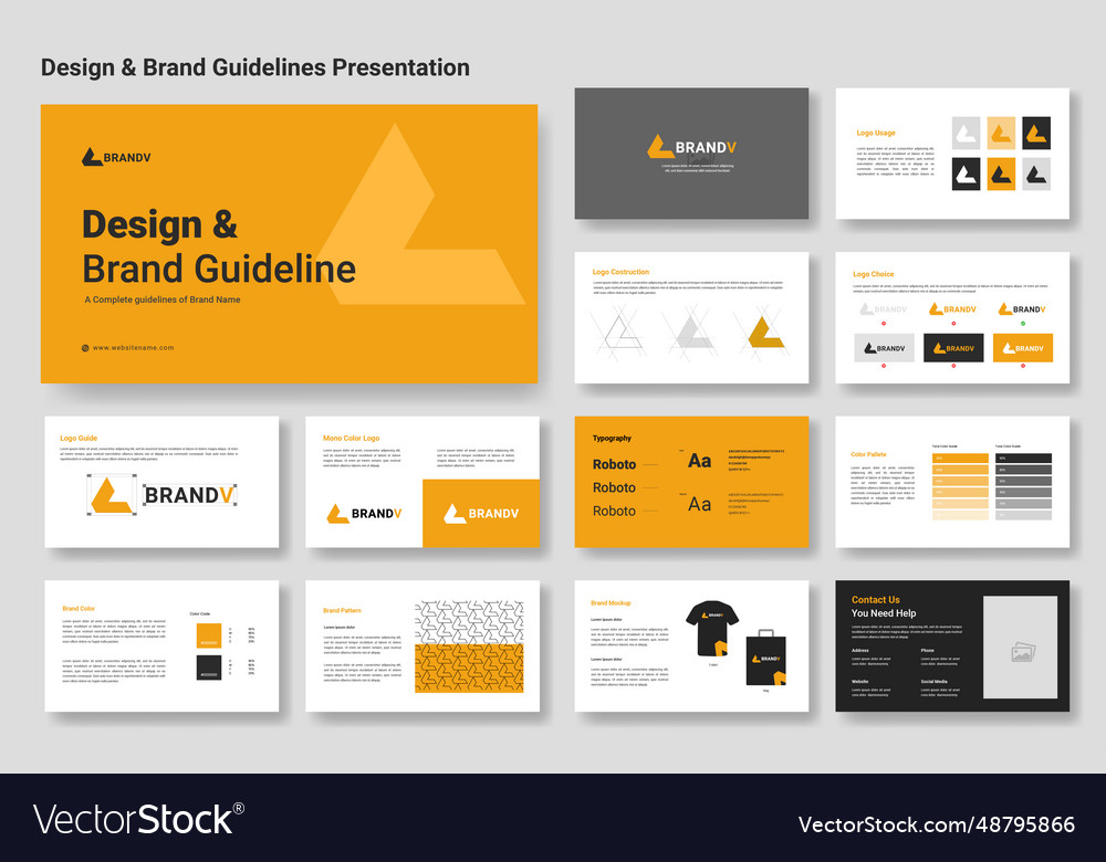 Design and brand guidelines presentation Vector Image