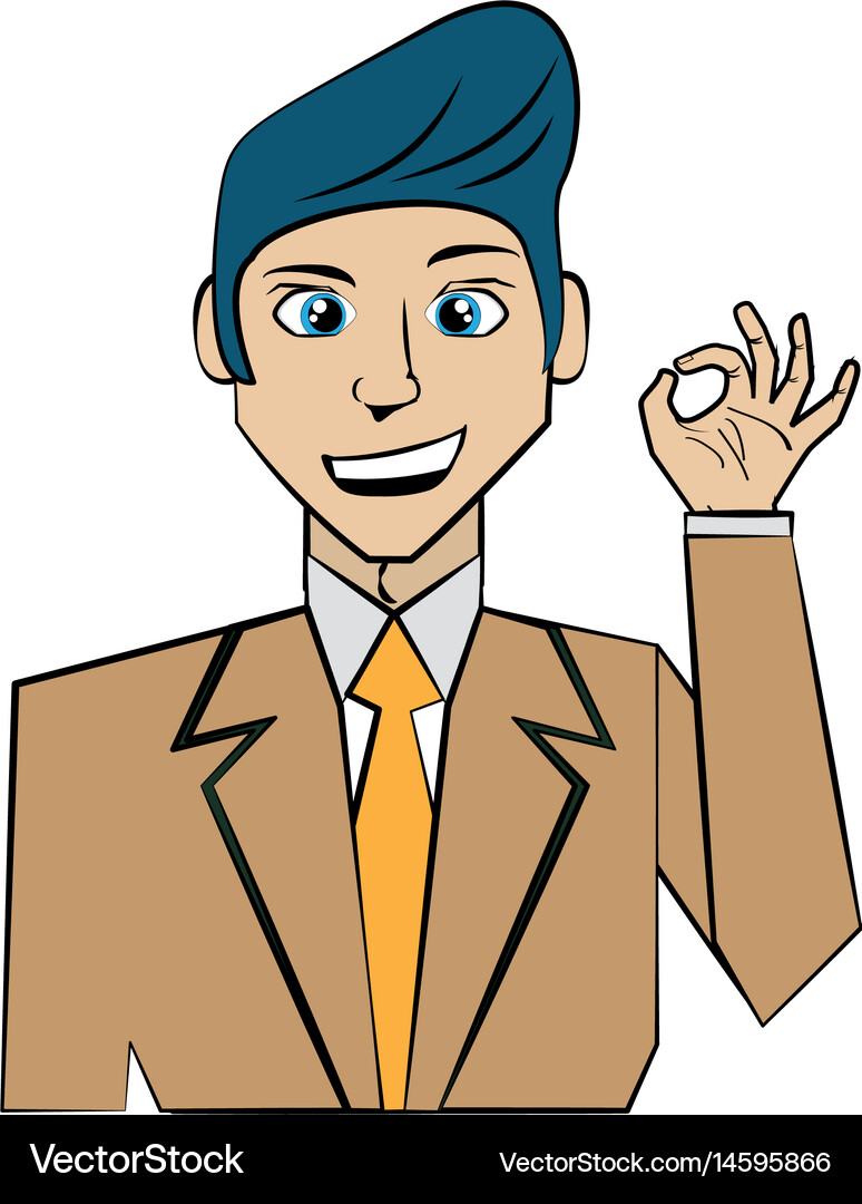 Elegant man cartoon Royalty Free Vector Image - VectorStock