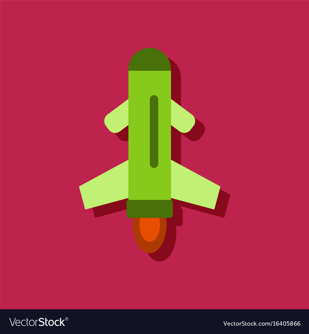 Flat icon design collection flying rocket Vector Image