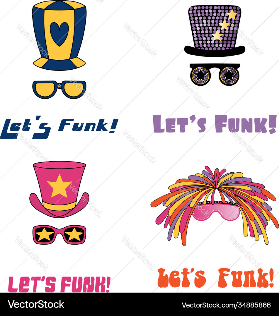 Funky hats and glasses Royalty Free Vector Image