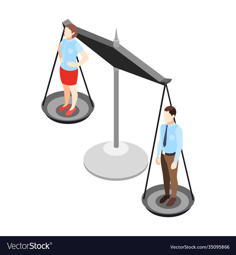 Gender Balance Discrimination Composition Vector Image