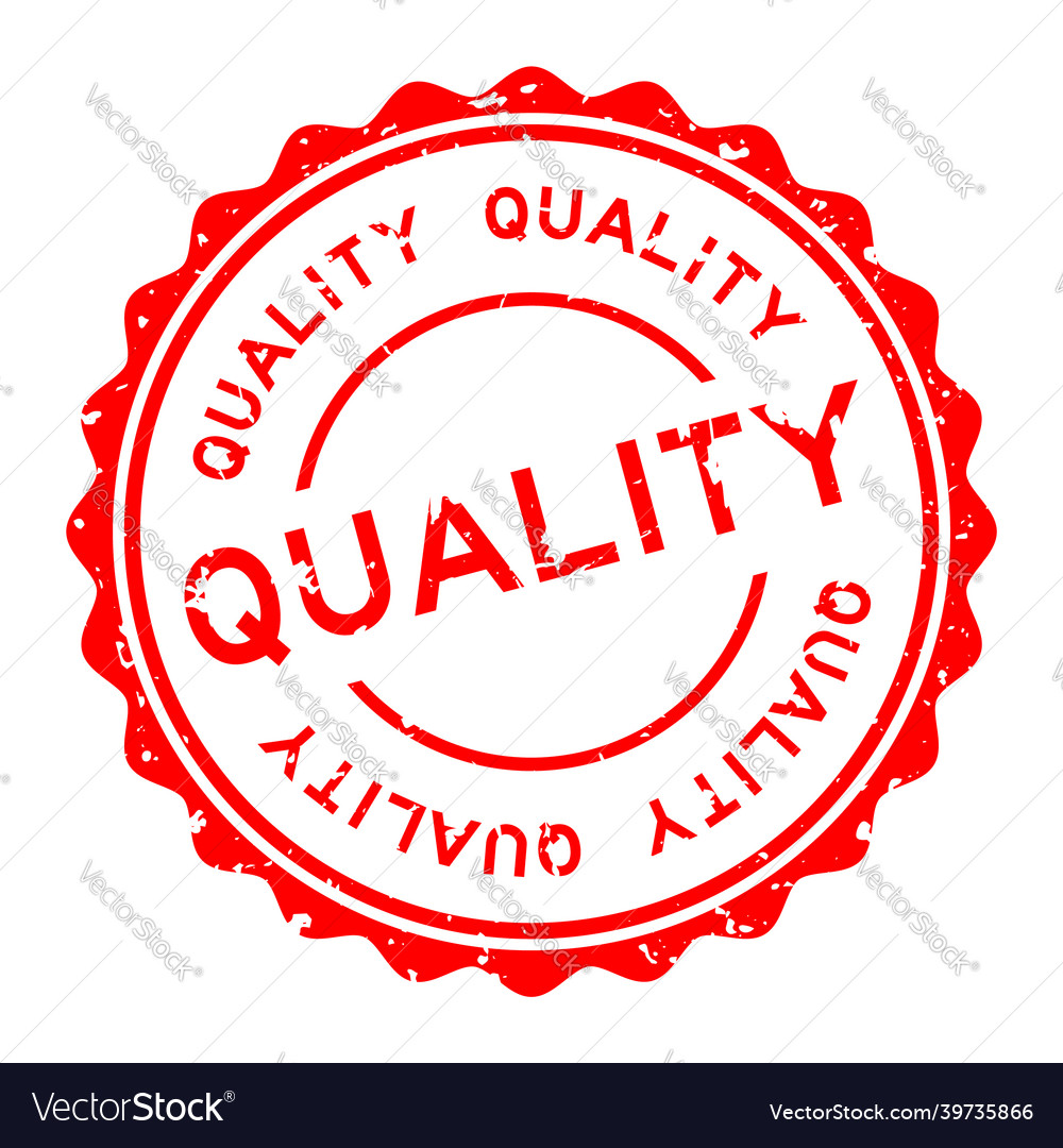 Grunge red quality word round rubber seal stamp Vector Image