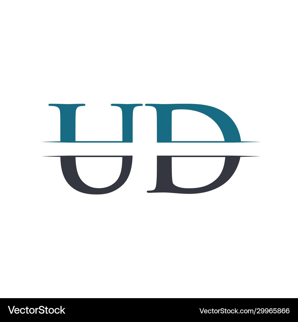 Initial letter ud logo design template ud letter Vector Image