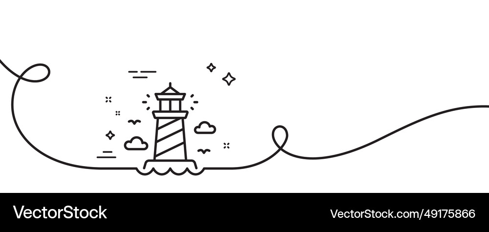 Lighthouse line icon beacon tower sign Royalty Free Vector