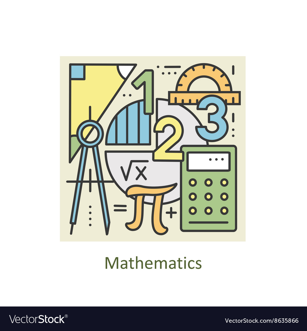 Modern color thin line concept mathematics Vector Image Modern color thin line concept mathematics Vector Image
