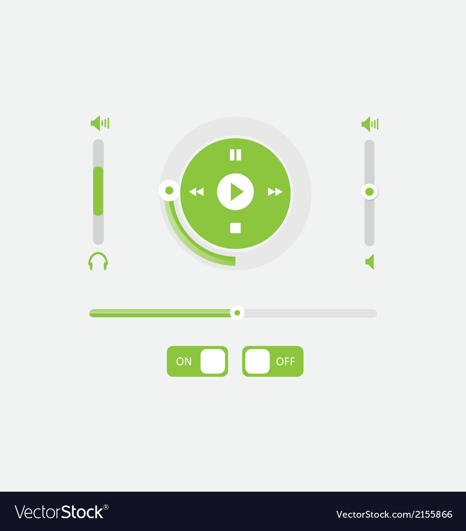 Music player control interfrace 3 Royalty Free Vector Image