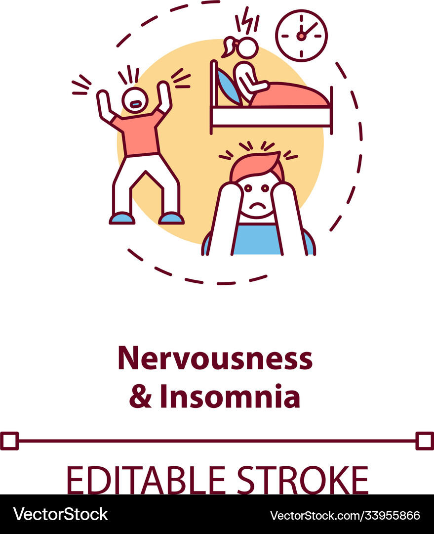 Nervousness and insomnia concept icon Royalty Free Vector