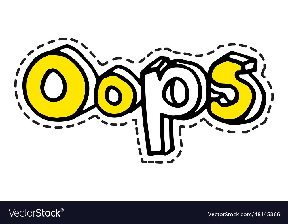 Oops sticker for chatting colorful doodle icon Vector Image