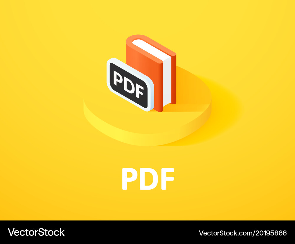 Pdf isometric icon isolated on color background Vector Image