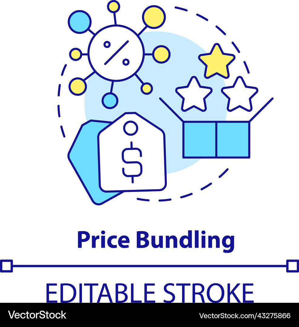Price bundling concept icon Royalty Free Vector Image