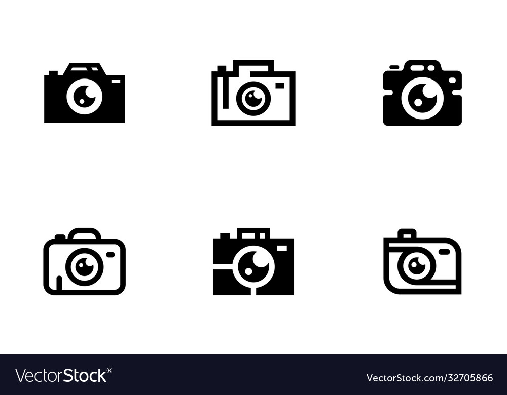Set camera logo Royalty Free Vector Image - VectorStock