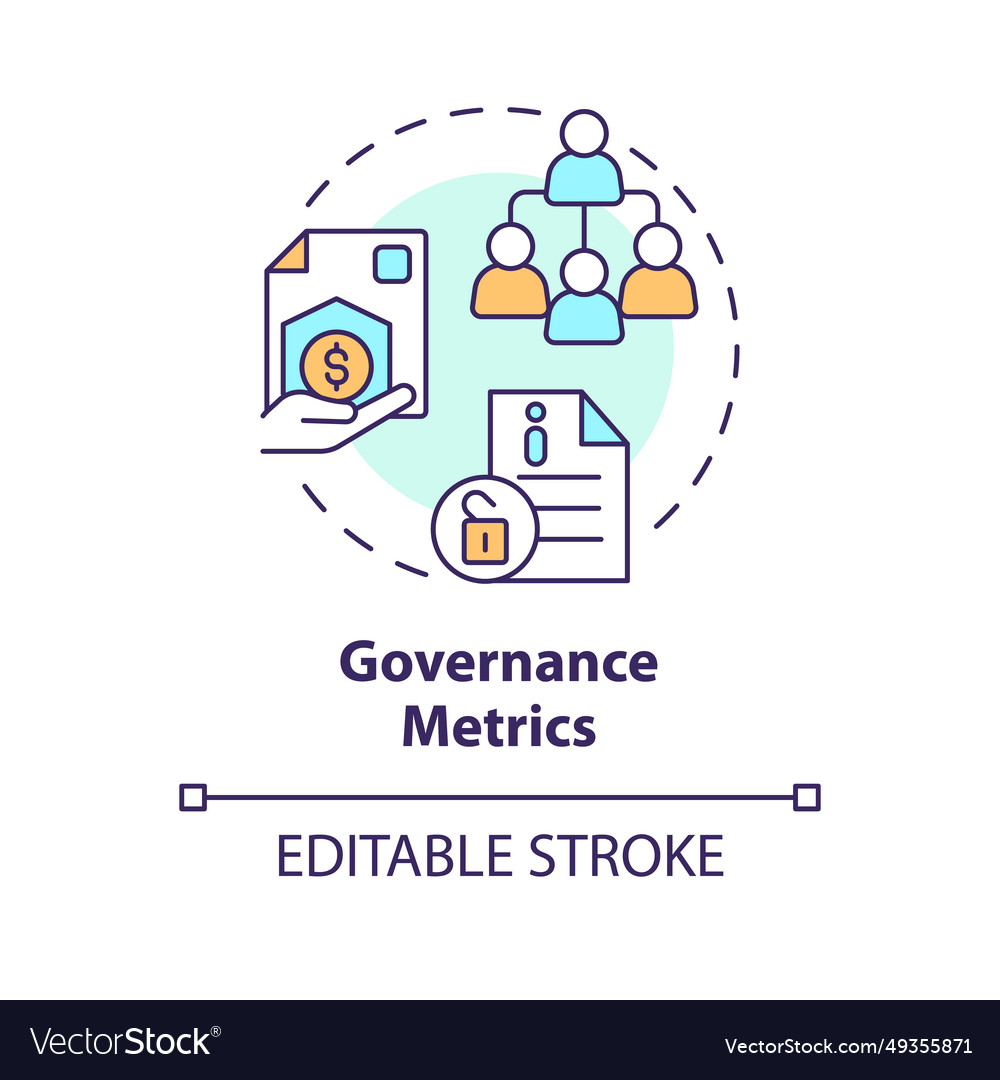 2d thin linear icon governance metrics concept Vector Image 2d thin linear icon governance metrics concept Vector Image
