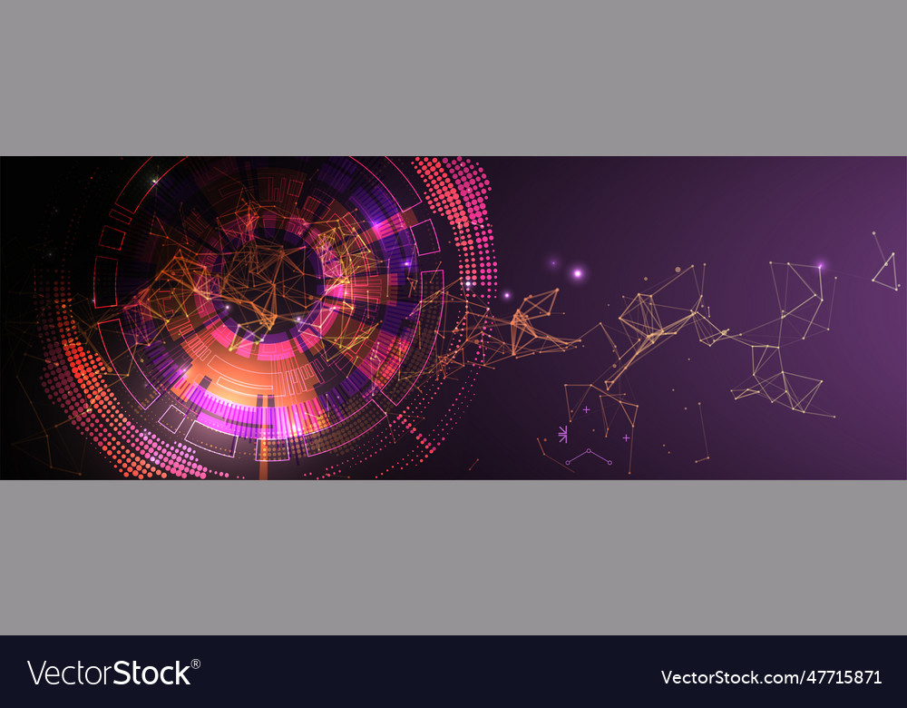 Abstract Technology Background With Plexus Effect Vector Image