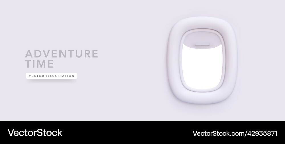 Airplane window in 3d realistic style isolated Vector Image