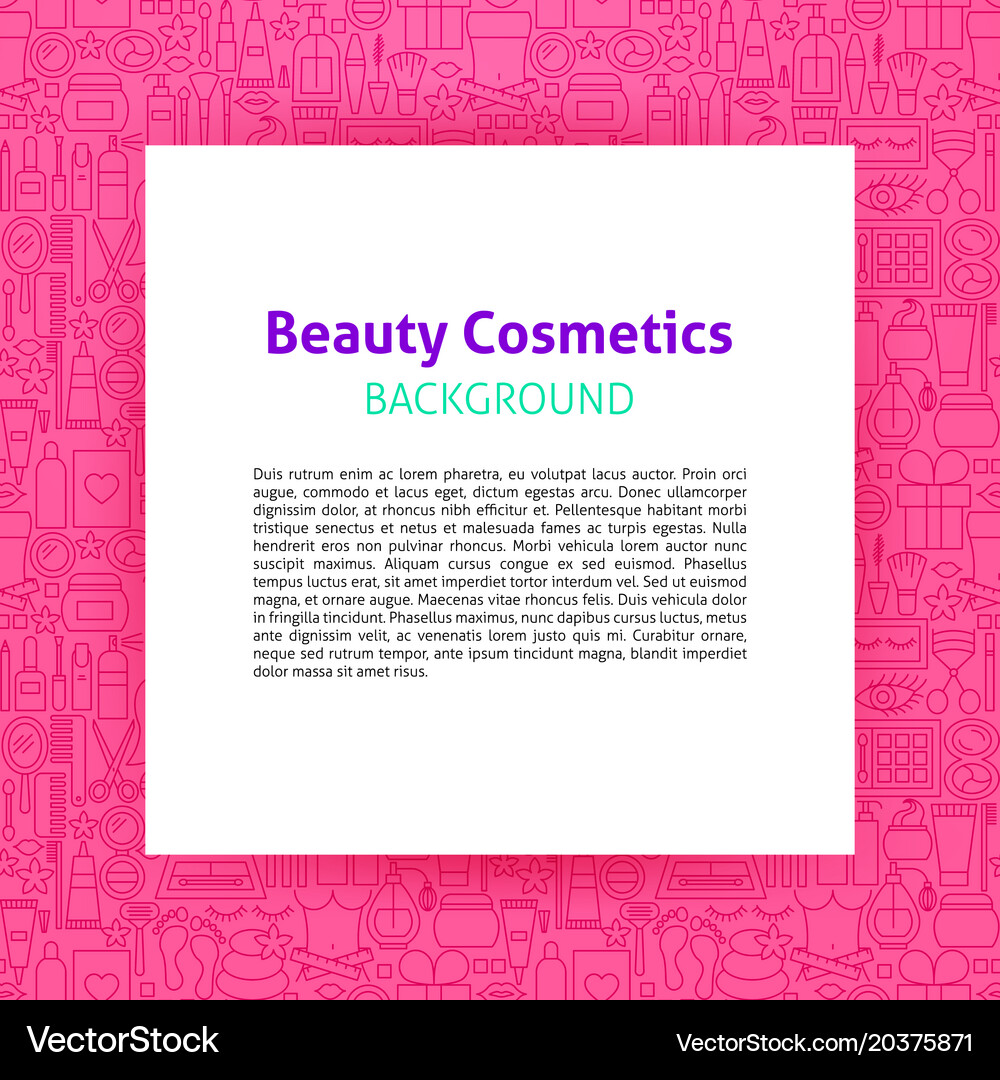 Beauty cosmetics paper template Royalty Free Vector Image