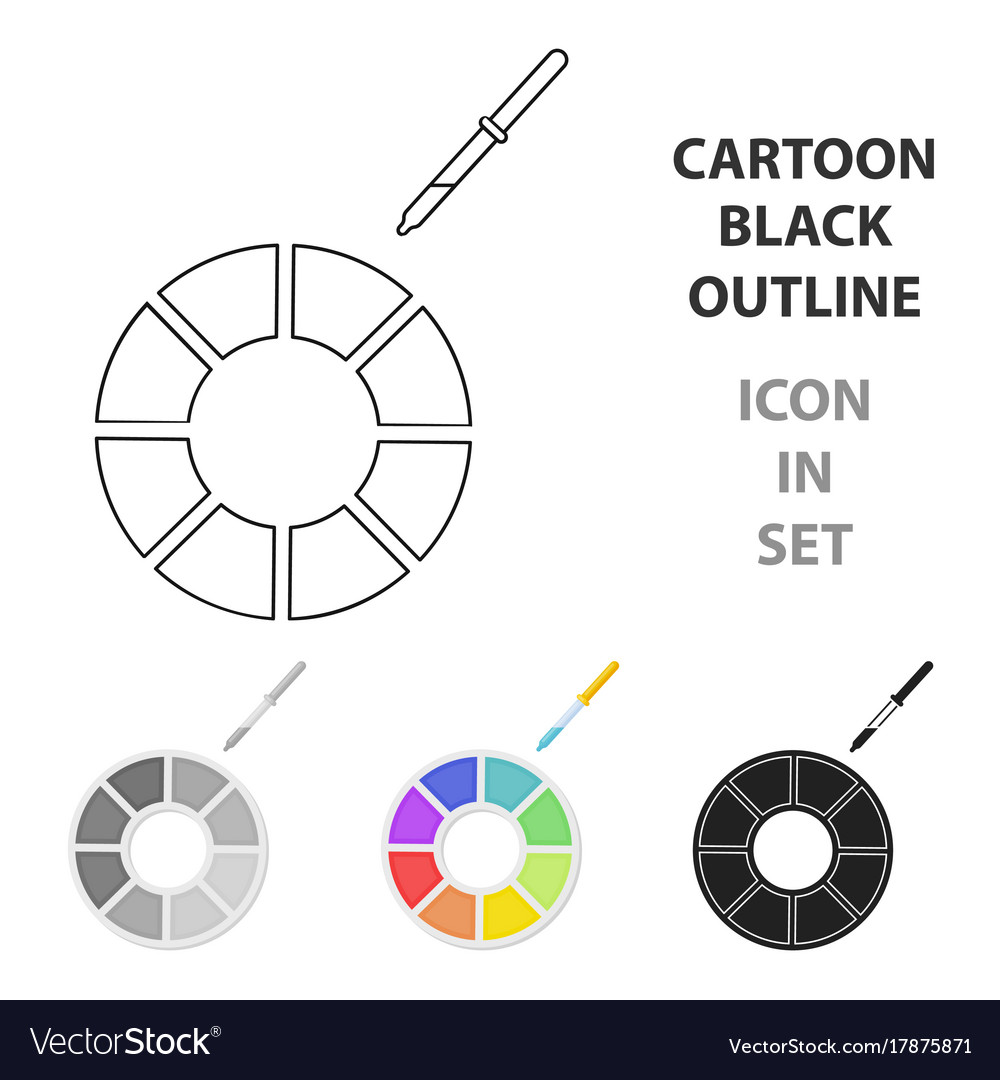 Color wheel icon in cartoon style isolated Vector Image