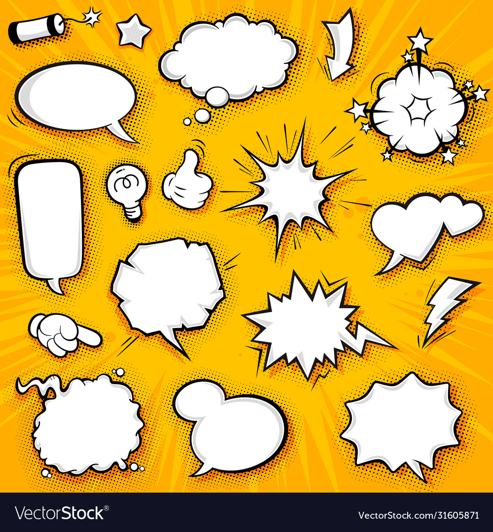 Comic elements set 4 Royalty Free Vector Image