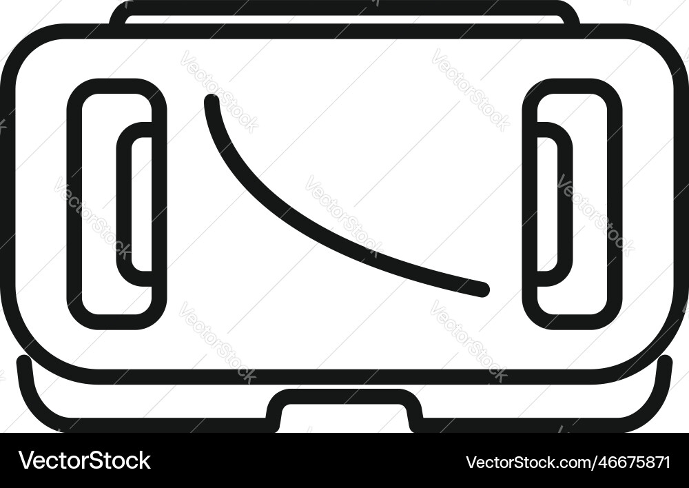 Cyber headset icon outline game mask Royalty Free Vector