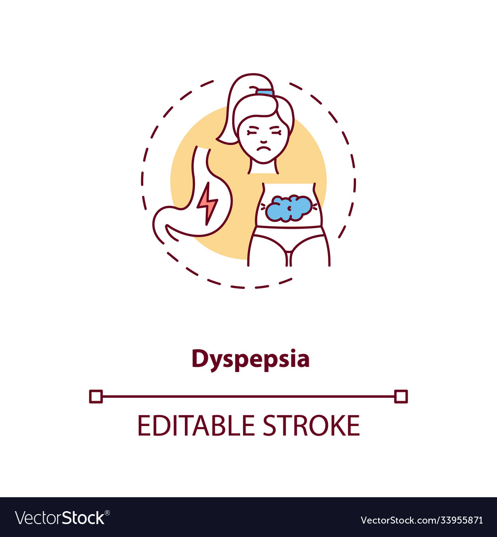 Dyspepsia concept icon Royalty Free Vector Image