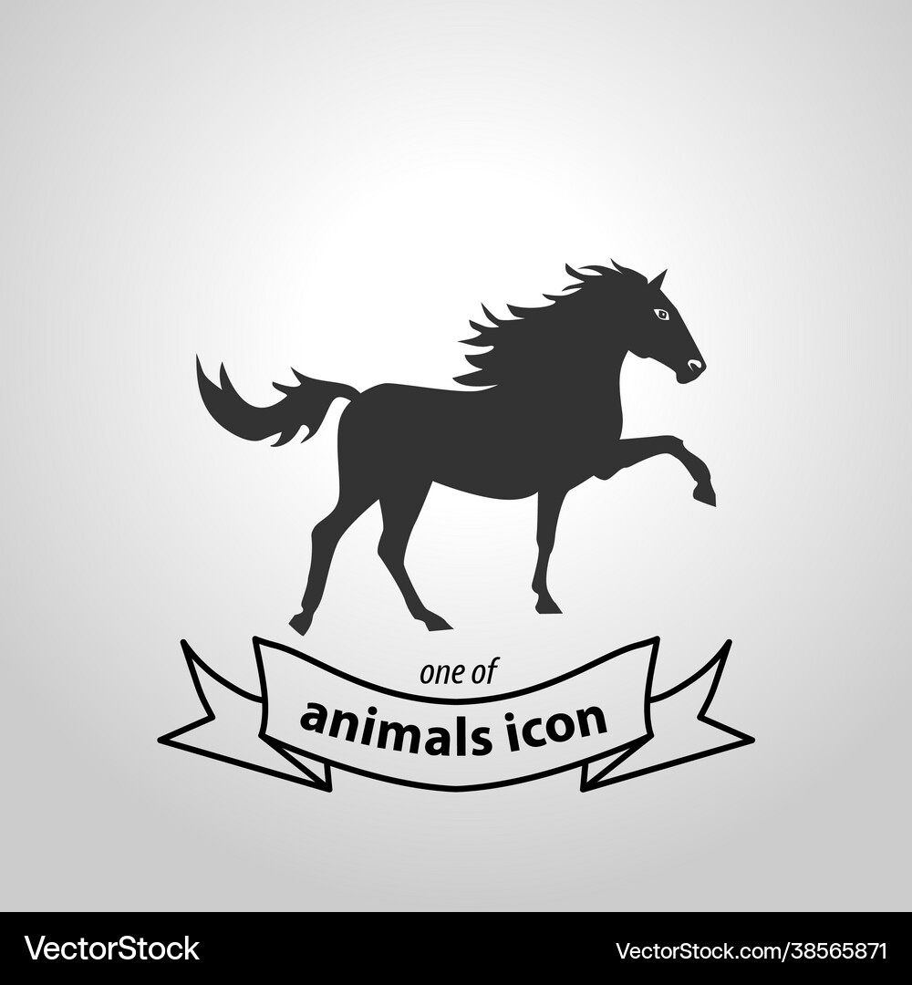 Horse sign isolated simple icon Royalty Free Vector Image